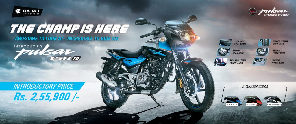 Bajaj Pulsar 150 TD now officially launched in Nepal with dual disc ...